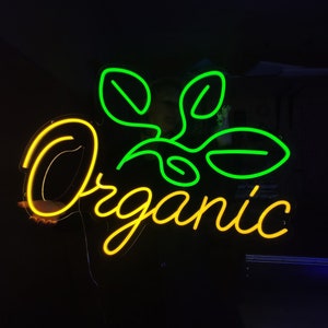 Letrero de neón orgánico, letrero led de alimentos orgánicos, luces de ...