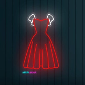 Cloth Neon Sign, Dress Neon Sign, Woman Dress Led Light, Frock Light ...