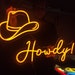 Howdy Neon Sign, Led Cowboy Hat Sign, Western Led Sign, North American ...
