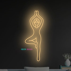 Yoga Girl Neon Sign Yoga Tree Pose Led Light Meditation Led - Etsy