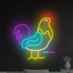 Rooster Neon Sign, Cock Led Sign, Animal Led Light, Custom Gift for Pet ...