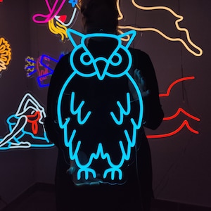 Owl Neon Sign, Animal Neon Light, Owl Led Light Home Decor, Custom ...