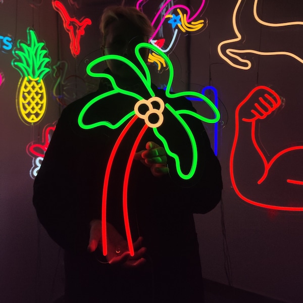 Custom Neon Sign Palm Trees - Etsy