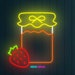 Jam Jar Neon Sign, Strawberry Jam Led Sign, Glass Jar Led Neon, Jam Led ...