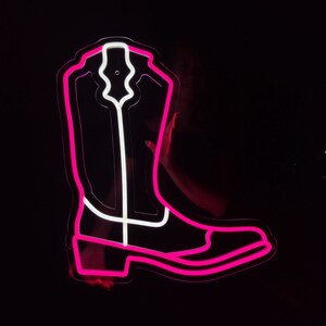 Cowboy Boot Neon Sign, Cowboy Shoe Led Sign, Western Neon Light, Custom ...