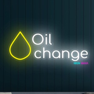 Oil Change Neon Sign, Car Service Led Light, Sign for Garage Led Sign ...