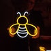 Bee Neon Sign, Bee Led Neon Light, Api Honeybee Led Night Light Sign ...