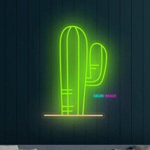 Сactus Neon Sign, Cactus in the Desert Led Light, Houseplant Led Sign ...
