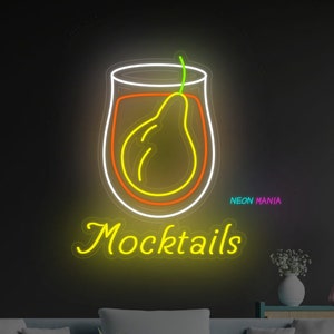 Mocktails Neon Sign: Light up Your Party! Bar Led Decor - Etsy