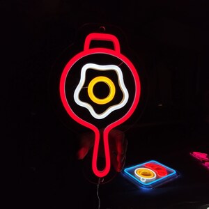 Frying Pan With Egg Neon Sign Breakfast Led Sign Fried Egg - Etsy