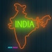 India Map Neon Sign, Republic of India Led Neon, Custom Country South ...