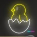 Chick Neon Sign Chicken Led Light Chick in Egg Shell Led - Etsy