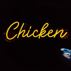Chicken Neon Sign, Chicken Led Light, Roast Chicken Neon Lights, Baked ...