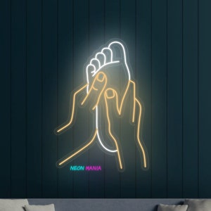 Foot Massage Neon Sign, Foot Reflexology Led Light, Custom Wall Decor ...