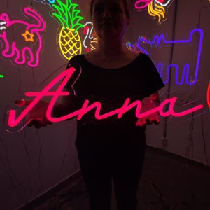 Anna Name Neon Sign, Anna Led Neon Sign, Custom Name Neon Sign, Kids ...