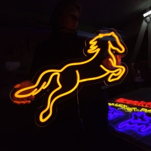 Horse Neon Sign, Jumping Horse Led Neon, Animals Led Sign, Western ...
