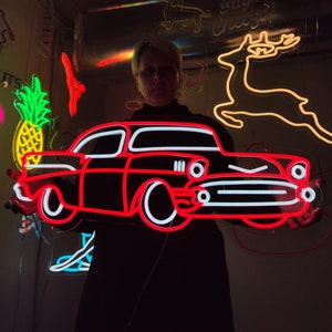 Car Neon Sign, Custom Vintage Car Led Light up for Bedroom Bar Garage ...