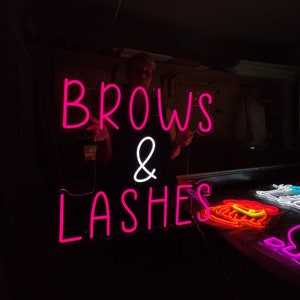 Brows & Lashes Neon Sign, Lashes Led Light, Brows Led Sign, Beauty ...