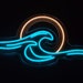 Sun Behind Waves Neon Sign, Sunset Neon Light, Sunrise Led Light ...