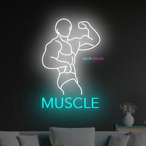 Athlete Neon Sign, Sportsman Neon Light, Man With Muscles Led Night ...