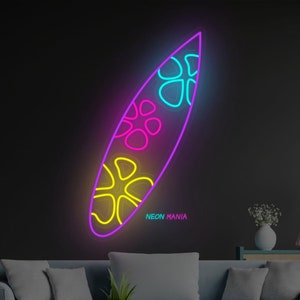 Surfboard Neon Sign, Surfing Led Light, Surf Board Light Sign, Custom ...