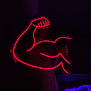 Arm Muscles Neon Sign, Biceps Led Neon, Gym Led Light, Workout Light ...