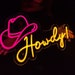 Howdy Neon Sign, Led Cowboy Hat Sign, Western Led Sign, North American ...