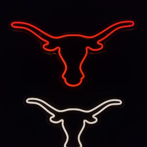 Longhorn Bull Neon Sign Bull Head Led Neon Longhorn Head - Etsy