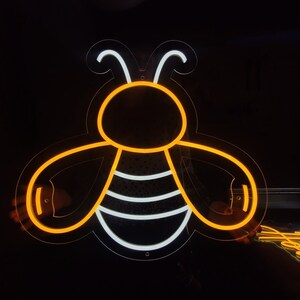 Bee Neon Sign, Bee Led Neon Light, Api Honeybee Led Night Light Sign ...