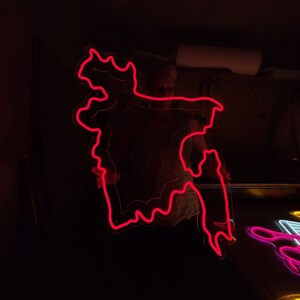 Bangladesh Map Neon Sign, South Asia Country Led Neon, Custom Country ...