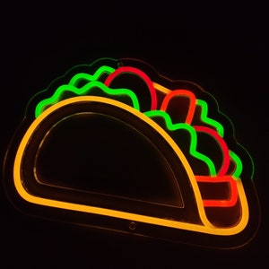 Taco Neon Sign Tacos Led Light Mexican Neon Lights Mexican - Etsy