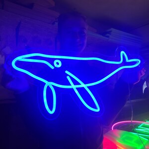 Whale Neon Sign, Sea Animals Led Neon, Custom Whale Led Light, Seaworld ...