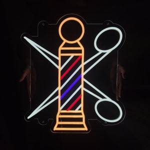 Barbers Pole Neon Sign, Barber's Pole Led Sign, Hairdressing Salon Led ...