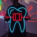 Tooth With a Brace Neon Sign, Teeth Braces Led Neon, Dental Braces Led ...
