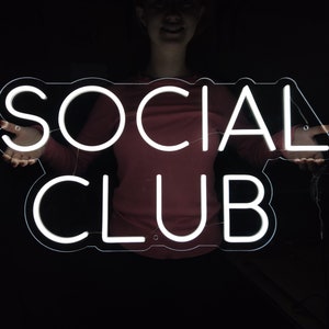 Social Club Neon Sign Club Led Light Sign Custom Led Sign - Etsy