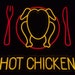 Hot Chicken Neon Sign, Chicken on the Plate Led Light, Roast Chicken ...