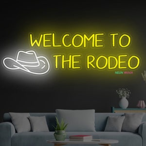 Welcome to the Rodeo Neon Sign, Rodeo Led Sign, Western Decor Neon ...
