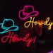 Howdy Neon Sign, Led Cowboy Hat Sign, Western Led Sign, North American ...
