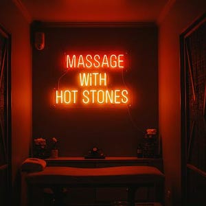 Massage With Hot Stones Led Neon Sign. LED Decor for Spa Salon. Gift ...