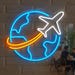 Custom World Map Neon Sign, Travel Map LED Light, Adventure Neon Light ...