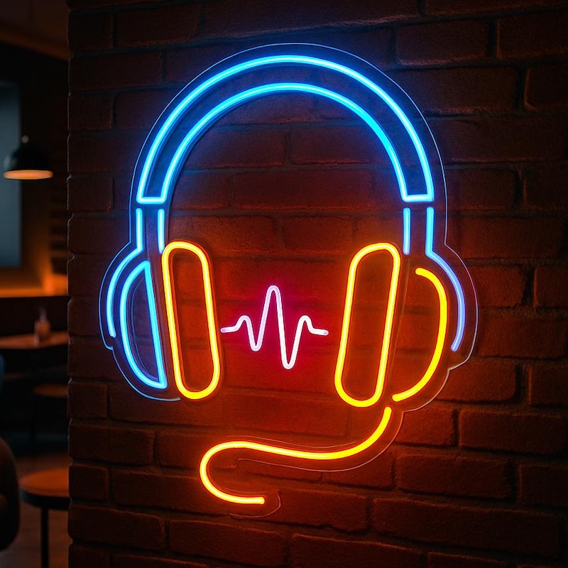 Headphones on Sign for Office - Etsy
