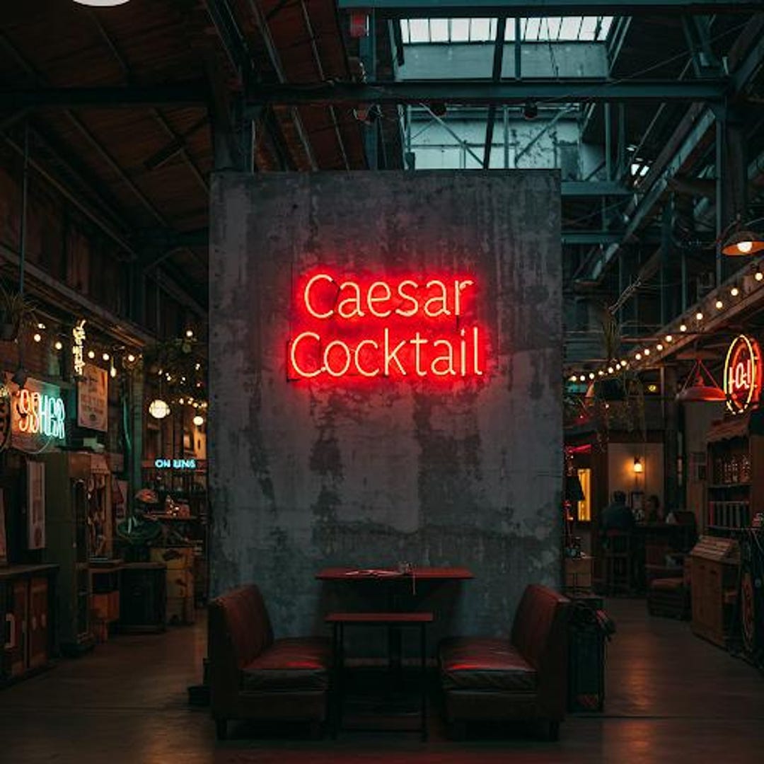 Caesar Cocktail LED Neon Sign. Neon Decor for Bar. Canadian Cocktails ...