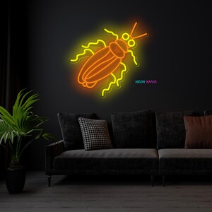 Cockroach LED Neon Sign | Eye-catching Wall Art | Bug Led Light - Etsy