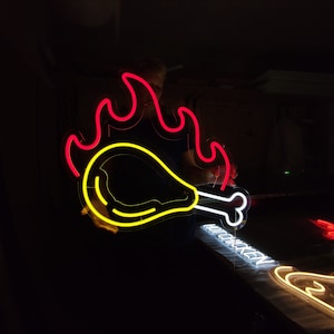 Chicken Neon Sign, Chicken Leg Neon Light, Fried Chicken Leg Light Sign ...