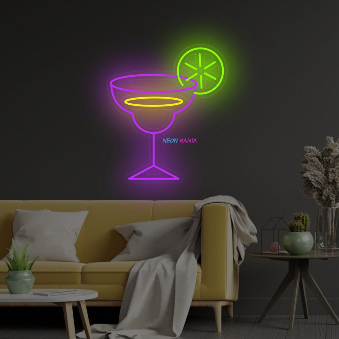 Cocktail Margarita Neon Sign Bar Neon Light Party Led Sign - Etsy