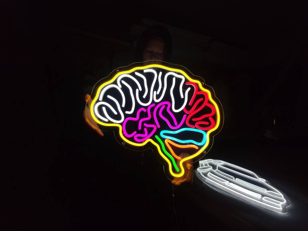 Brain Neon Sign, Human Brain Led Sign, Human Organ Decor Led Light ...