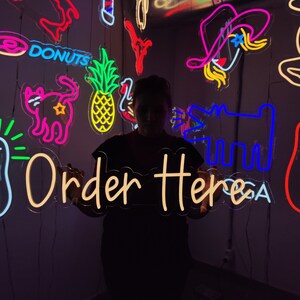 Order Here Neon Sign, Order Led Sign, Custom Sign for Your Cafe, Bar ...