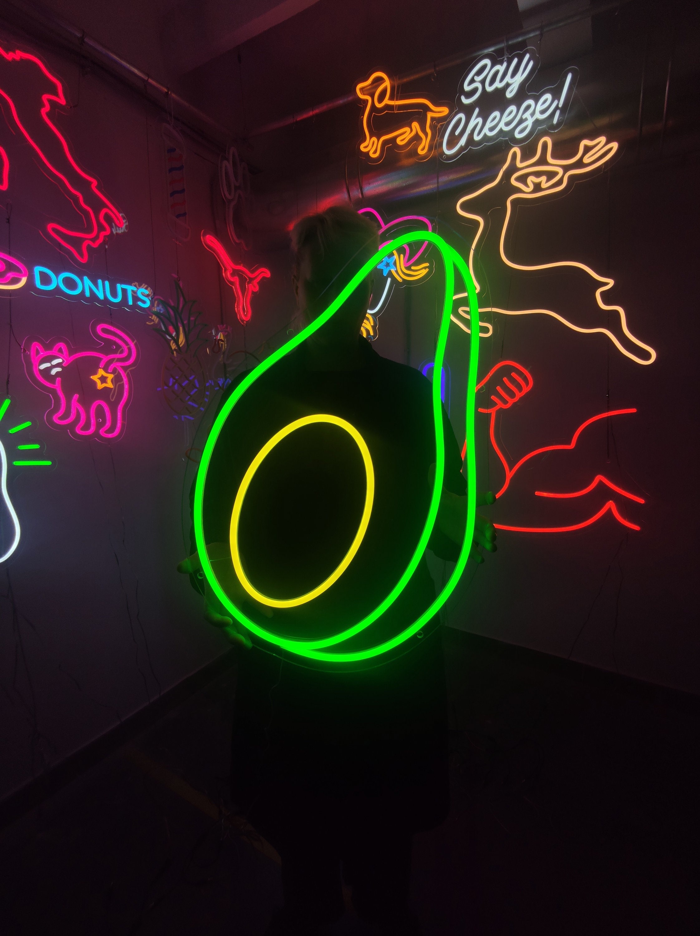 Avocado Neon Sign, Avocado Led Neon Light for Kitchen, Cafe, Custom ...