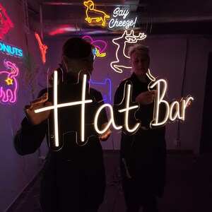 Hat Bar Neon Sign, Custom Bar Led Decor, Hat Bar Neon Light Sign ...