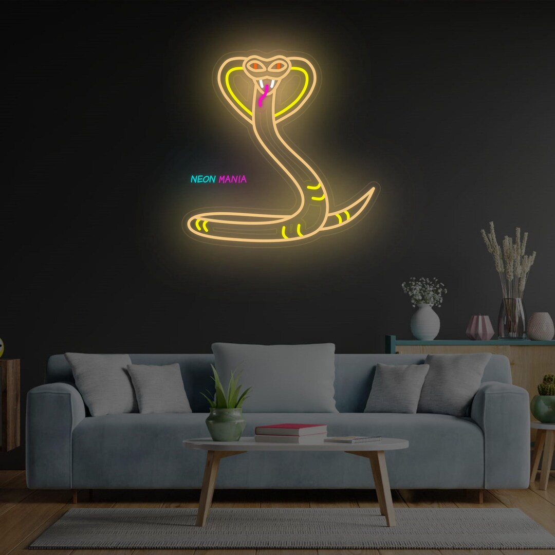 Cobra Neon Sign. Custom Green Snake Light Sign. Custom Snake Led Sign ...